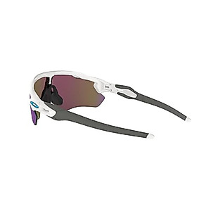 Oakley Men's OO9208 Radar EV Path Rectangular Sunglasses, Polished White Grey/Prizm Sapphire, 38 mm