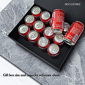 BOXHOME 5 Pack Large Gift Box, Black Gift Box 13x10x5 inch with Magnetic Lids Gift Packaging Box, Groomsmen Boxes for Presents Contains Card, Ribbon, Folding Gift Box