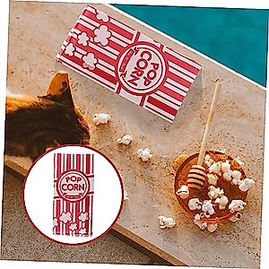 100pcs Popcorn Popcorn Packaging Bag Disposable Containers Cardboard Paper Organizer Snack Containers French Fry Holder Party Popcorn Bags Individual Popcorn Box Small Popcorn Bags