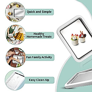 Instant Ice Cream Maker, Rolled Ice Cream Maker, Instant Gelato Pan/Roll, Homemade DIY Ice Cream for Fun Parent-Child Activities for Families Mint Green