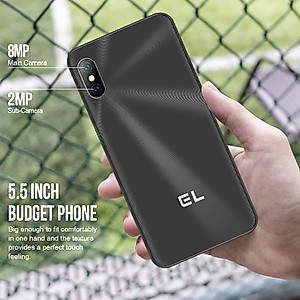 KXD 6C Unlocked Cell Phones 16GB ROM with 64GB Extend Memory Cell Phone 5.5" Full Screen 2500mAh Battery Smart Phone 8MP Camera Phone US Version(Black)