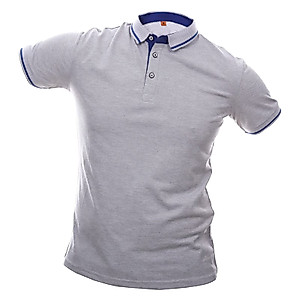 Maiyifu-GJ Men's Outdoor Sport Polo Shirt Lightweight Regular Fit Solid Tennis Shirts Casual Short Sleeve Slim Golf Shirts (Grey,Small)