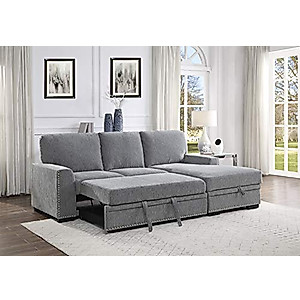 Lexicon Winona Sectional Sofa with Right Side Chaise, Gray