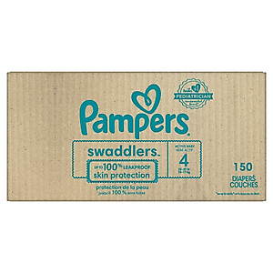 Diapers Size 4, 150 Count - Pampers Swaddlers Disposable Baby Diapers (Packaging & Prints May Vary)
