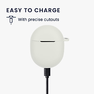 kwmobile Case Compatible with Google Pixel Buds Pro Case - Silicone Cover Holder for Earbuds - White