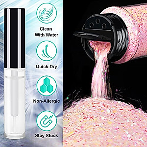 Holographic Chunky Glitter 50g Pink Body Glitter with Multi-Shapes 50g/1.76oz Sparkle Glitter for Body Face Eye Hair Makeup Glitter for Resin Project+Quick Dry Makeup Glue