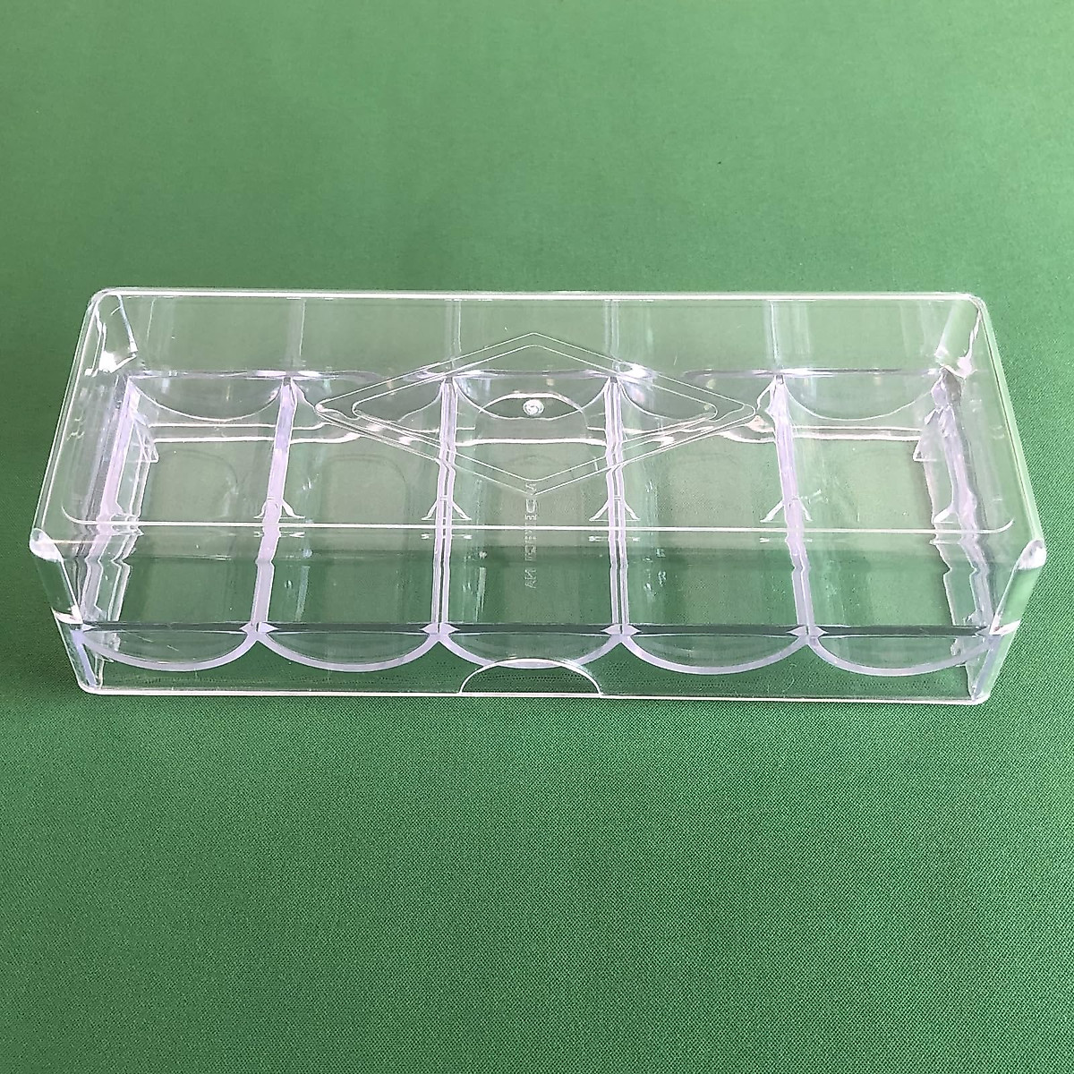 Poker Chip Holder Tray Racks - 1Pack Clear Acrylic Chips Rack Case with Cover Poker Table Accessories