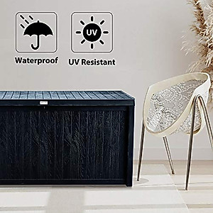 AVAWING Large Deck Box, Outdoor Storage Container with 120 Gallon, Patio Garden Furniture for Garden Tools, Pillows, Pool Toys, Dark Grey
