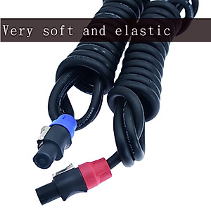 2Pcs Professional Speakon to 1/4 Inch ts 1/4" Mono Gold-Plated 6.35mm Adapter Speaker Cable for pa Jack Pair Male Audio Port Plug Amplifier Connection dj amp Heavy Duty bocina Cord Wire ft(10 feet)