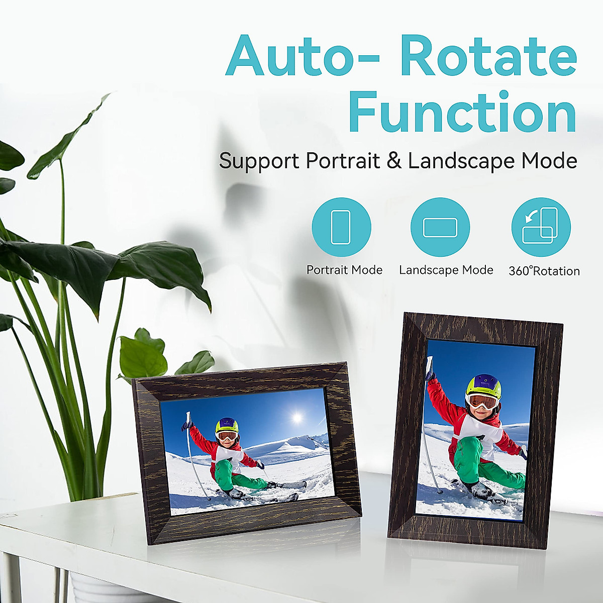 7 Inch Digital Picture Frame WiFi Digital Photo Frame, IPS HD Touch Screen Smart Photo Frame, 32GB Storage, Auto-Rotate, Easy Setup, Share Photos/Videos via Frameo App from Anywhere