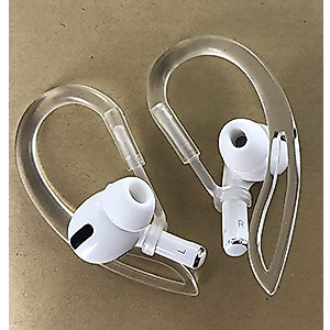 JNSA 4 Pack Earhooks Compatible with Apple AirPods Pro,Anti Slip Anti Drop Ear Hooks, Multi-Angle Adjustment Accessories,2 Pairs(4PCS),Great for Gym and Sport, Transparent