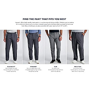 Haggar mens Cool 18 Stria Hidden Expandable Waistband Plain Front dress pants, Black, 38W x 30L US