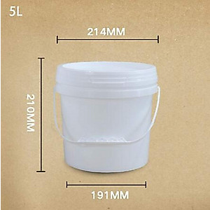 WellieSTR 2 Pack (5L White) Plastic Bucket with Lid and Handle Food Grade Container Leakproof,Food Storage Container