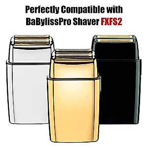 Replacement Foil and Cutters for BaBylissPRO Barberology Double Foil Shaver, Replacement Foil for BaBylissPRO Barberology FXFS2 Shaver, Silver