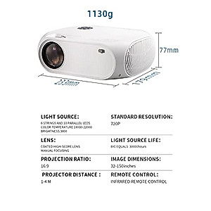 Laptop Projector Computer Projector WiFi Portable Projector Upgrade 1080P for Home Outdoor Movie with Zoom for Android iOS Windows PS5 Laptop TV-Stick Compatible with HDMI,USB,VGA,Audio,TF Card,AV