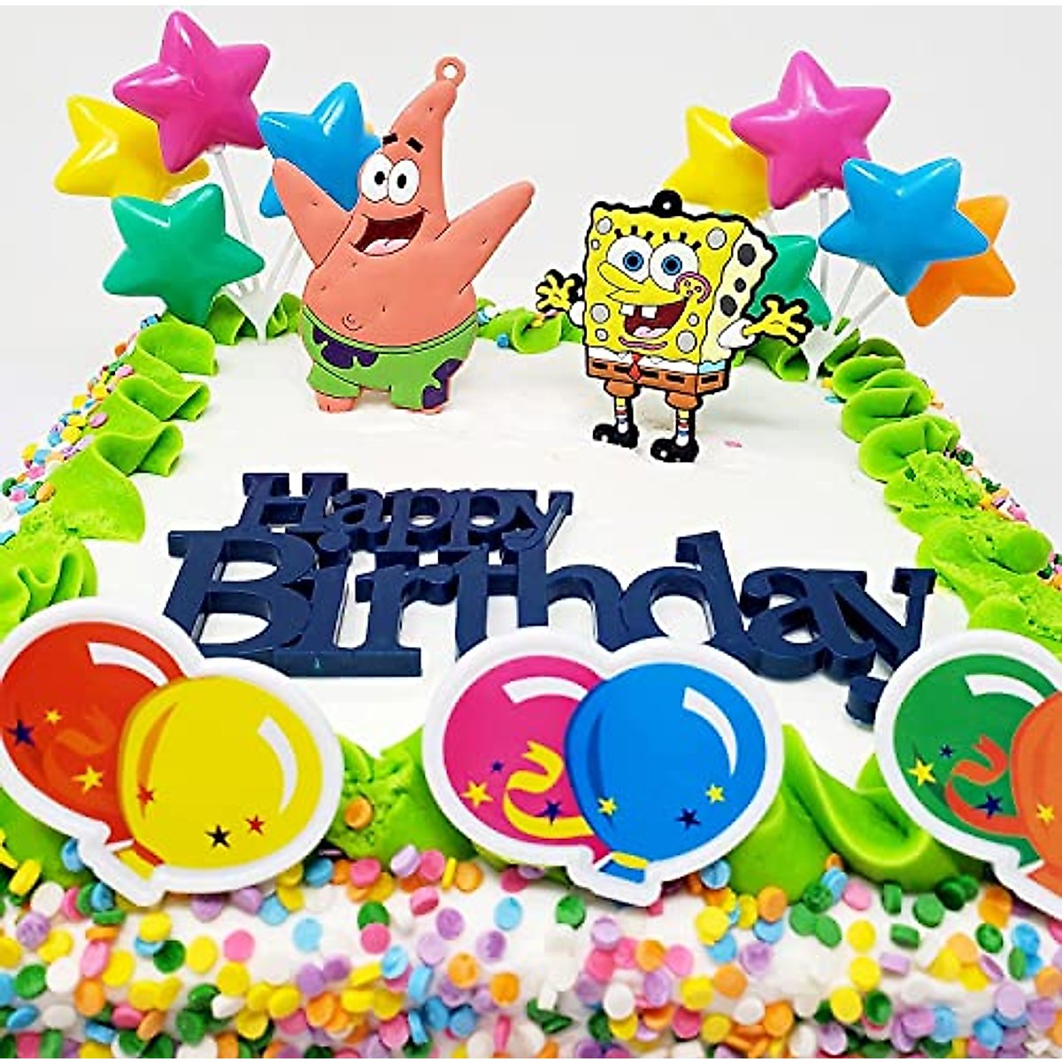 Spongebob Squarepants Cake Topper Set Featuring Spongebob, Patrick and Friends (Unique Design)