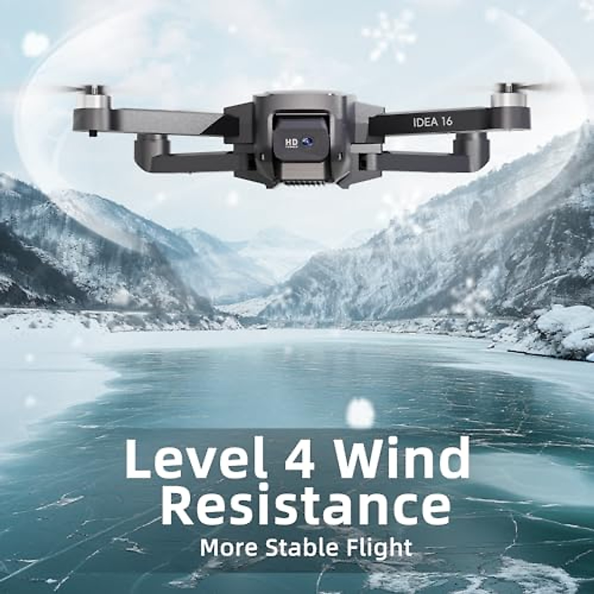 le-idea Drone with Camera 4K Brushless Motor 2 Cameras Drones for Adults 40km/h Max Speed Level 4 Wind Resistance 5GHz WiFi FPV Quadcopter for Beginners IDEA16