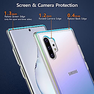 Rayboen Case for Samsung Galaxy Note 10 Plus 5G(Not for Note10), Crystal Clear Shockproof Non-Slip Protective Cover, Hard PC Back & Soft TPU Frame Slim Phone Case for Galaxy Note 10+ Plus, Clear