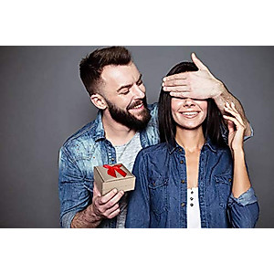 Sdoot Necklace Pendant Box, 4 Pack PU Leather Jewelry Box, Gold Gift Boxes, Earring Storage Case for Proposal, Engagement, Wedding