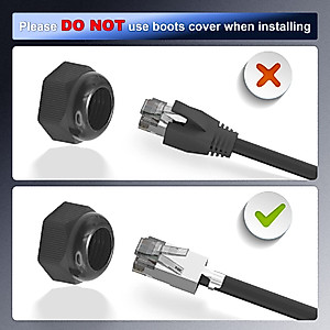 VCELINK Waterproof RJ45 Coupler Short Profile, Cat6/Cat5E/Cat5 Waterproof Ethernet Connector Shielded IP67, Outdoor Network LAN Cable Extender PoE 6-Pack