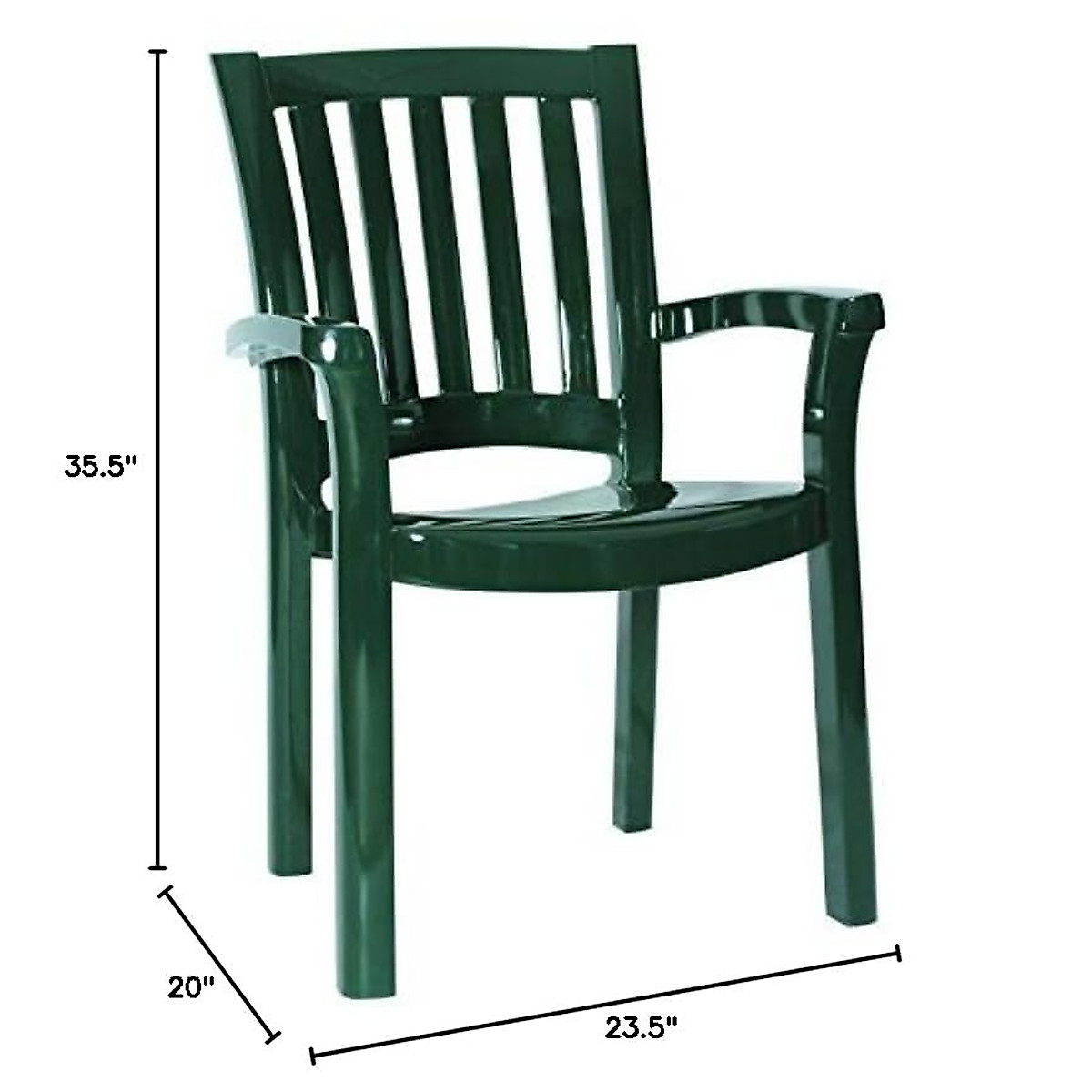 Compamia Sunshine Resin Patio Dining Arm Chair in Green (Set of 2)