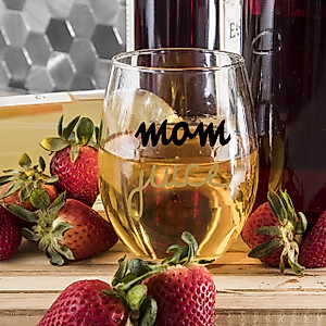 Funny Mugs, LOL Mom Fuel, Mom Juice - 11 oz Coffee Mug and 15 oz Stemless Wine Glass - New Moms, Mother's Day, and Birthdays