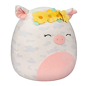 Squishmallows 16-Inch Rosie Spotted Pig with Yellow Flower Crown - Large Ultrasoft Official Kelly Toy Plush - Amazon Exclusive