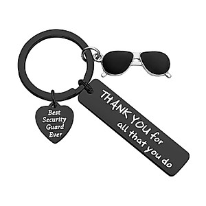 TIIMG Security Guard Gift Security Guard Thank You Gift Safety Officer Gift Thank You For All That You Do Keychain For Security Guard (security guard black)