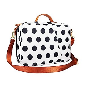 Kzlaonef Bible Cover for Women, Large Size Bible Case with Shoulder Strap, Bible Bag with Handle/Pockets, Polka dot Bible Cover, Gift for Women Girls