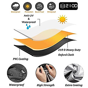 KISEER Outdoors Lawn Mower Cover Waterproof Heavy Duty 210D Polyester Oxford UV Protection Lawn Tractor Cover Fits Decks Up to 54" with Drawstring and Storage Bag
