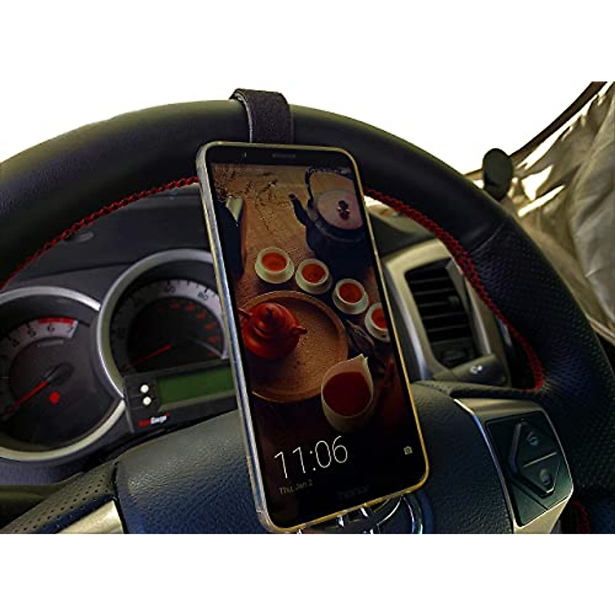 Magnetic Steering Wheel Phone Mount Fits Peloton and Spin Bikes by IQ Labs