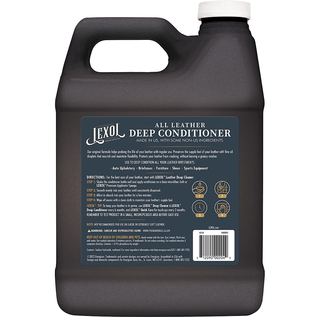 Lexol Leather Conditioner, Use on Furniture, Car Interiors, Shoes, Handbags, Accessories, 101.4 Fl Oz Each