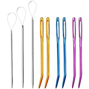 Wool Needles Colorful Bent Tip Tapestry Needles Large-Eye Aluminium Sewing Knitting Needles