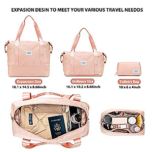 LONG VACATION Luggage Set 4 Piece Luggage Set ABS hardshell TSA Lock Spinner Wheels Luggage Carry on Suitcase (PINK, 6 piece set)