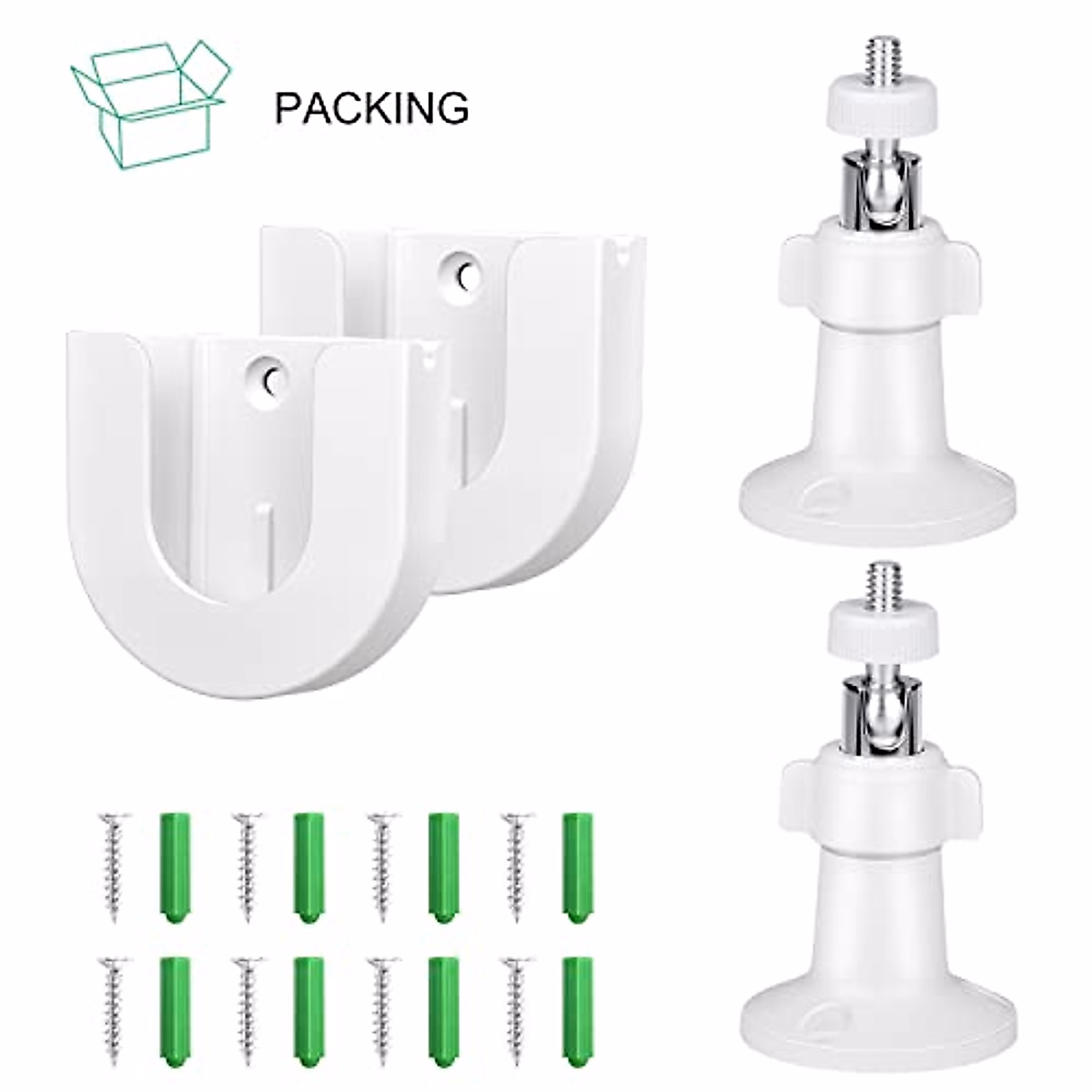 2pack Strong Adhesive Wall Mount +Adjustable Indoor/Outdoor Security Wall Mount Compatible with Arlo Pro/Pro 2/Pro 3/Ultra/Ultra 2,Ring Indoor Cam, eufyCam E/2C