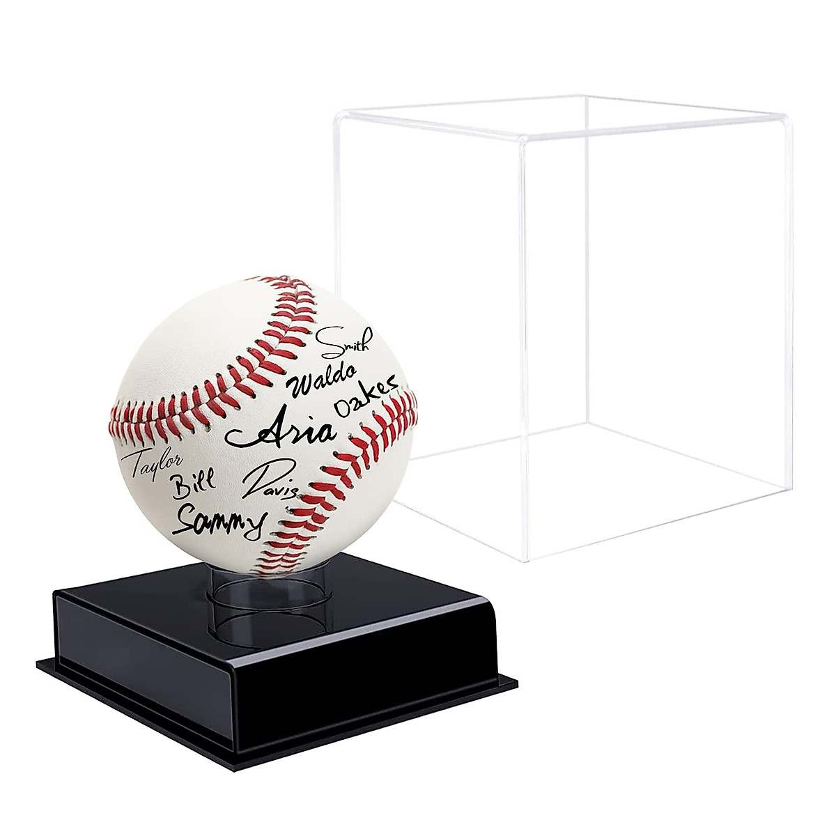 Baseball Display Case, Acrylic Baseball Case for Display, UV Protected Baseball Display Cube, Baseball Display Case for Memorabilia Baseball, Autographed Baseball Clear Display Case (1)