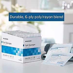 McKesson Split Sponges, Sterile, 100% Cotton, I.V. Drain Split Dressing, 2 in x 2 in, 2 per Pack, 700 Packs, 1400 Total