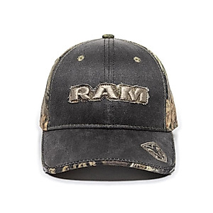 Hat - RAM Camouflage Weathered Ball Cap 3-D Embroidered with Applique
