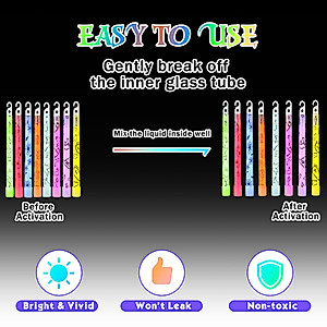 Jenaai 48 Pcs Halloween Assorted Glow Stick Hanging Wands Glow in the Dark Party Favors Halloween Party Favors Supplies Halloween Goodie Bag Fillers, 8 Styles