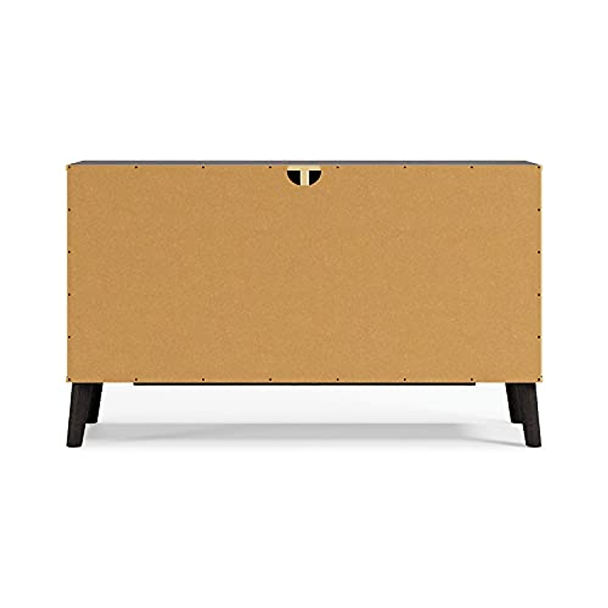 Signature Design by Ashley Piperton Contemporary Scandinavian 6 Drawer Dresser, Two-Tone Black