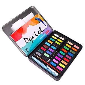 Dyvicl Watercolor Paint Set, 36 Vivid Colors in Pocket Tin Box with Watercolor Paper, Watercolor Kit for Students,Kids, Beginners, Artists