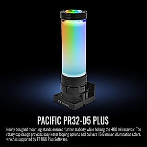 Thermaltake Pacific PR32-D5 Plus 16.8 Million RBG Color Software Enabled (TT RGB Plus/Alexa/Razer Chroma) 5-Speed D5 Pump/Reservoir Combo CL-W280-PL00SW-A