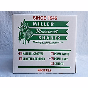 Miller Shingle 18 Inch Rebutted and Rejointed (R&R) Natural Groove Cedar Sidewall Shingles Primed 1/2 Square Carton