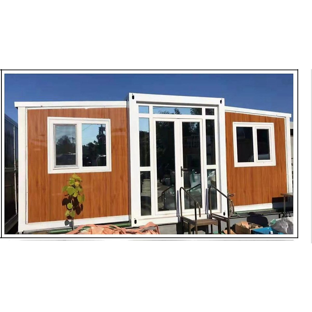TOPUS Deal Portable Garden House - Extended Biplane Design (19x20 FT) - Featuring 1 Bedroom, 1 Living Room, 1 Bathroom,