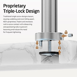 KES Free Standing Towel Racks for Bathroom, 2-Tier Towel Stand for Bathroom Floor with Weighted Natural Marble Base 3X Thicker, 18/8 Stainless Steel, Brushed Finish, BTH235-2