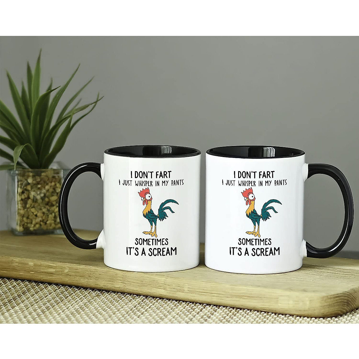 Funny Chicken Coffee Mug I Don't Fart. I Just Whisper In My Pants. Sometimes It Screams Novelty Cup Accent Mug 11 Oz