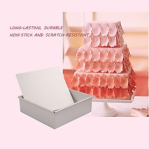 Anodized Aluminum Square Cheesecake Pan Chiffon Cake Mold Baking Mould with Removable Bottom 4 Inch x 4 inch x 2 inch