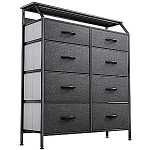 YITAHOME Fabric Dresser with 8 Drawers, Furniture Storage Tower Cabinet, Organizer for Bedroom, Living Room, Hallway, Closet, Sturdy Steel Frame, Wooden Top, Easy Pull Fabric Bins