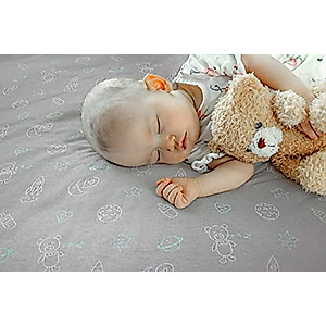 Luvberries 100% Organic Cotton Crib Sheets (Set of 2) for The Baby Bjorn Travel Crib, Baby and Toddler, Fitted Crib Sheets, for Boys & Girls (Day and Night)