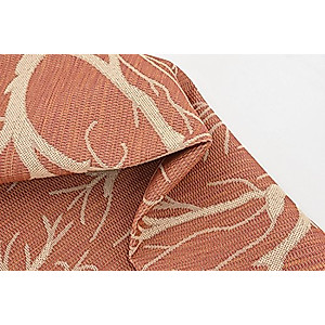 Unique Loom Outdoor Botanical Collection Area Rug - Branch (7' 1" x 10' Rectangle, Terracotta/ Beige)